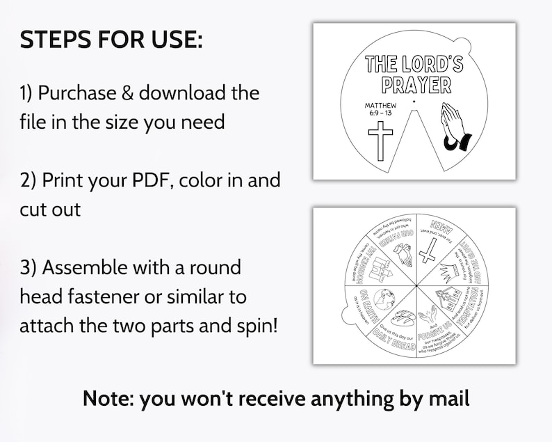 The Lord's Prayer Coloring Wheel, Bible Activity Craft, Sunday School ...