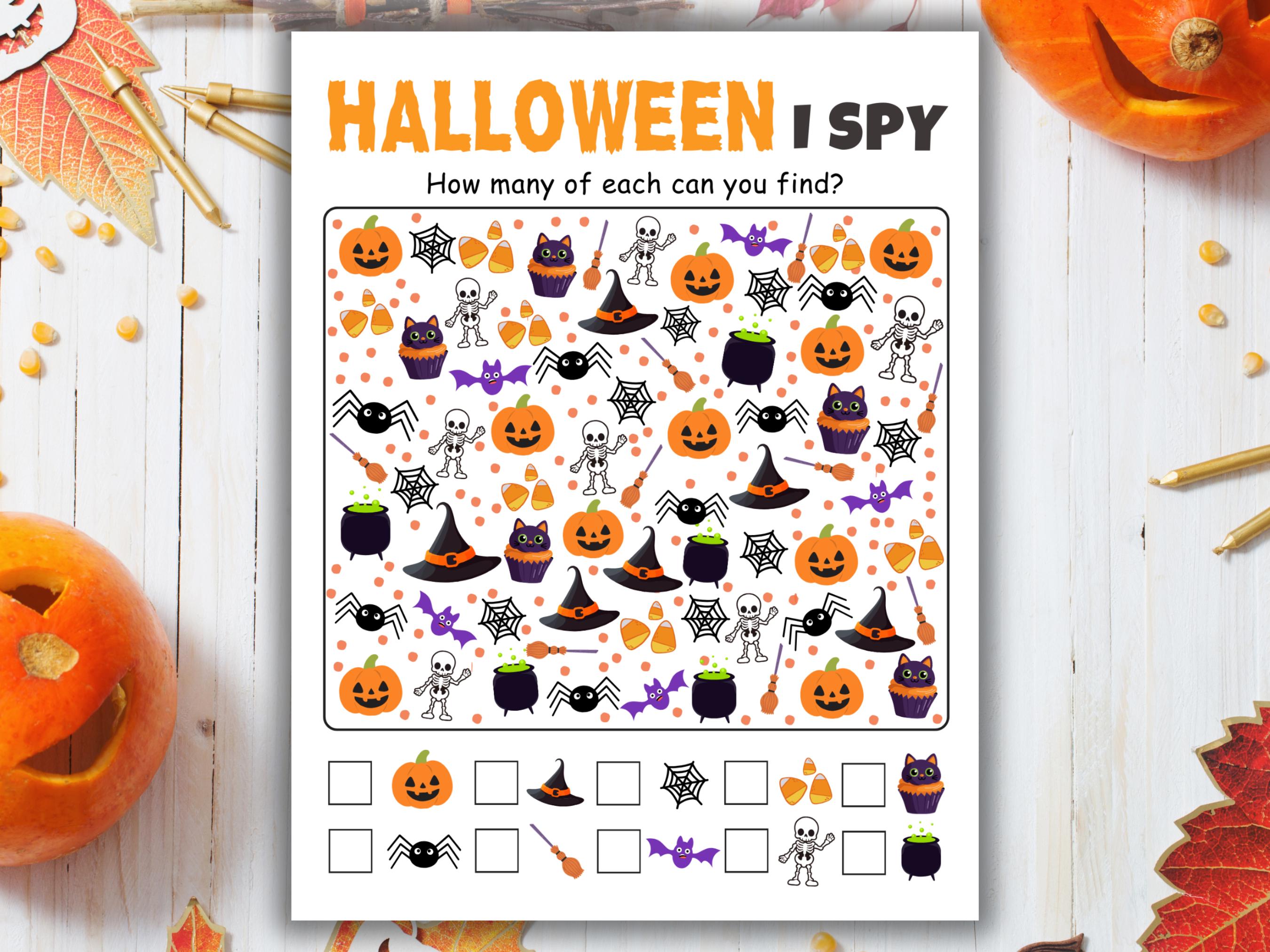 Halloween I Spy Game Printable, Spooky Count and Find Activities, Kids ...