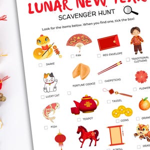 Lunar New Year Scavenger Hunt Printable, Chinese New Year Treasure Hunt ...