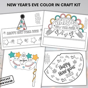 New Years Eve Craft, 2025 New Year Craft Bundle Pack, Kids NYE Paper ...