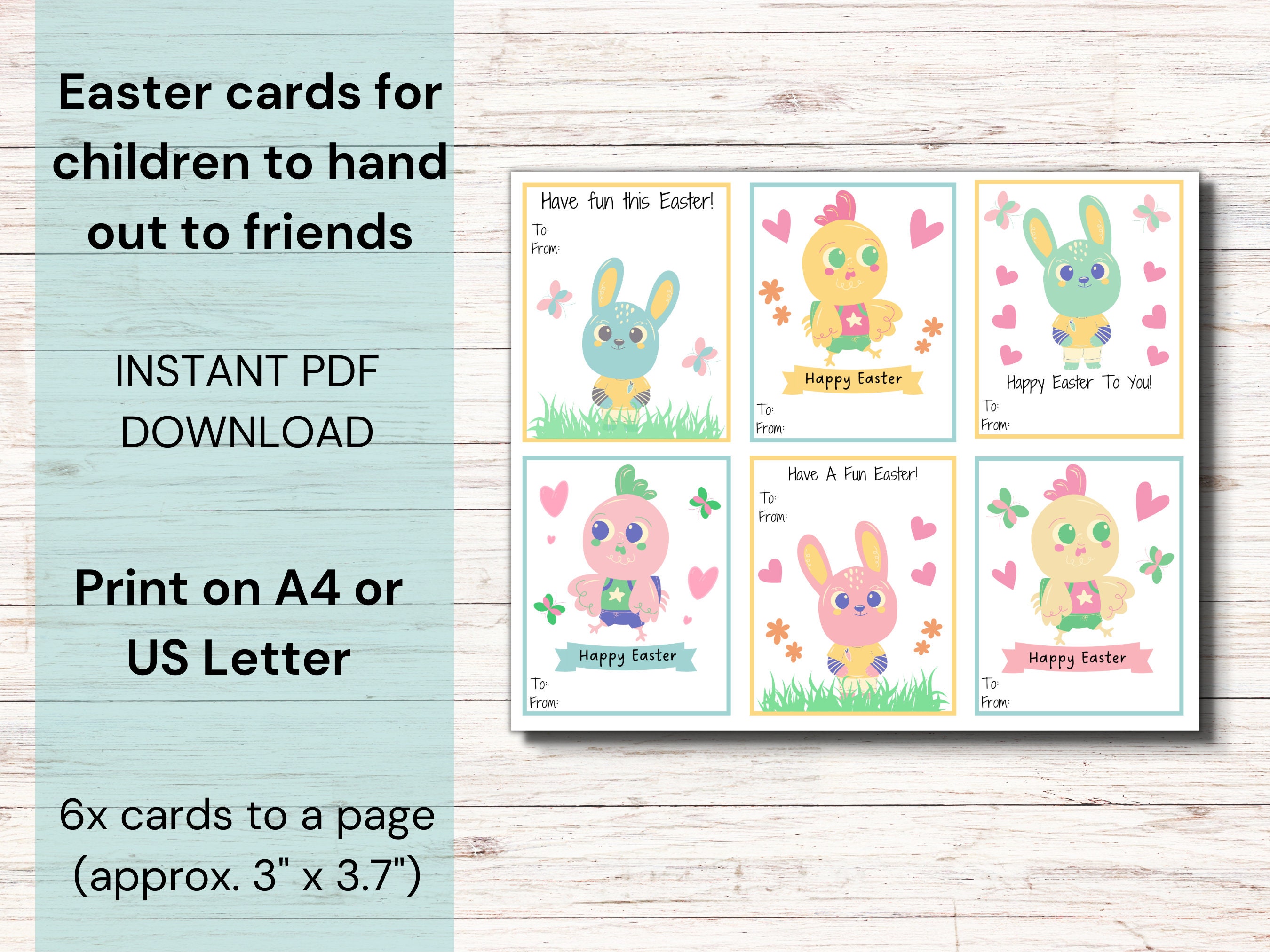 Happy Easter Classroom Cards Printables School Kids Easter - Etsy UK