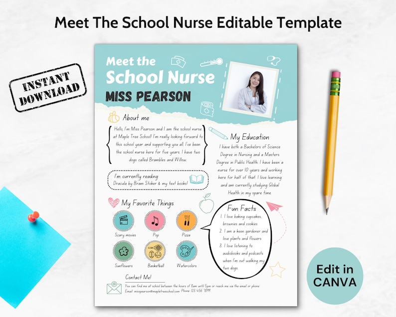 Meet the School Nurse Editable Template, Back to School Flyer, Get to ...