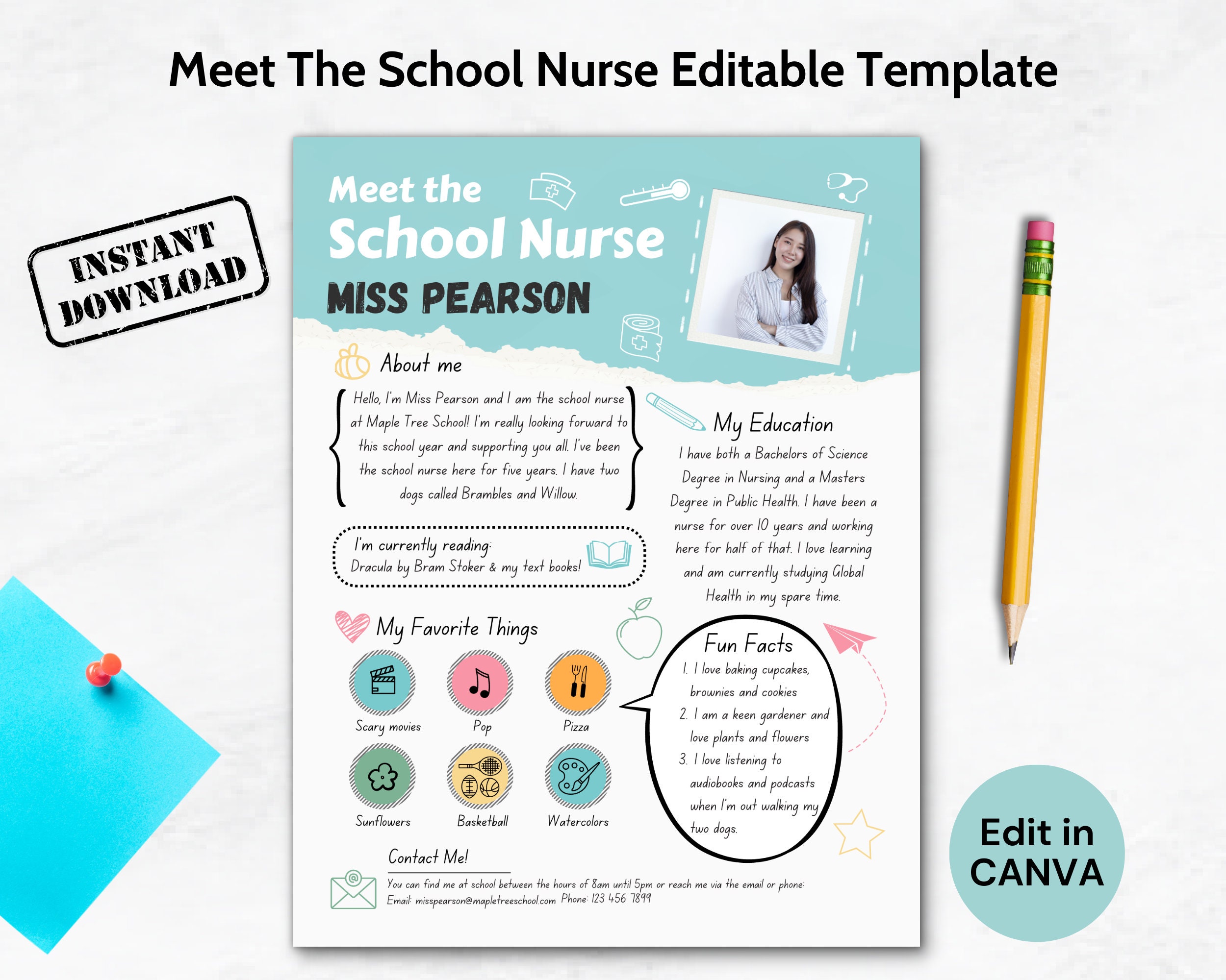 Meet the School Nurse Editable Template, Back to School Flyer, Get to ...