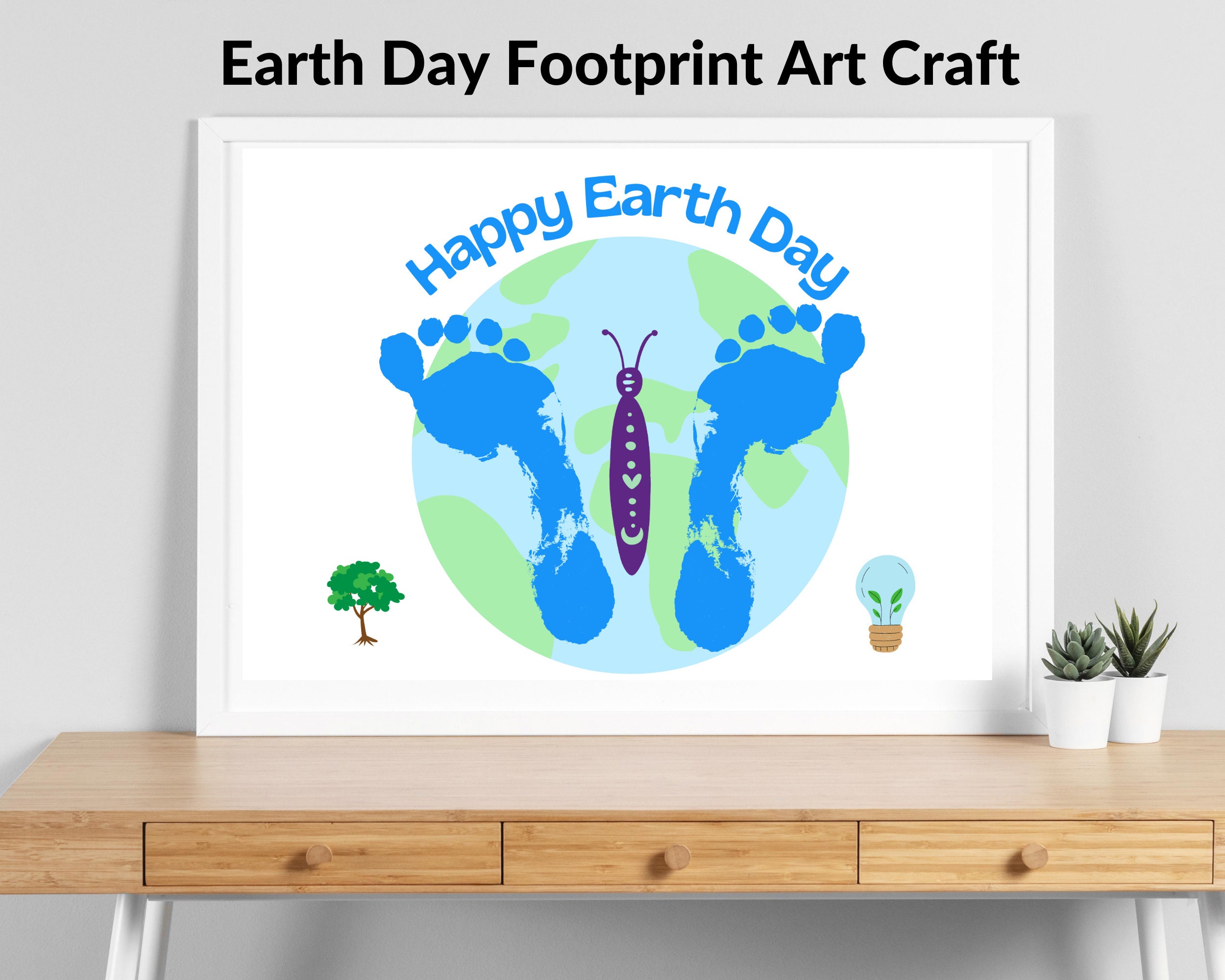 Earth Day Footprint Art Printable, Earth Day Footprint Craft, Baby ...