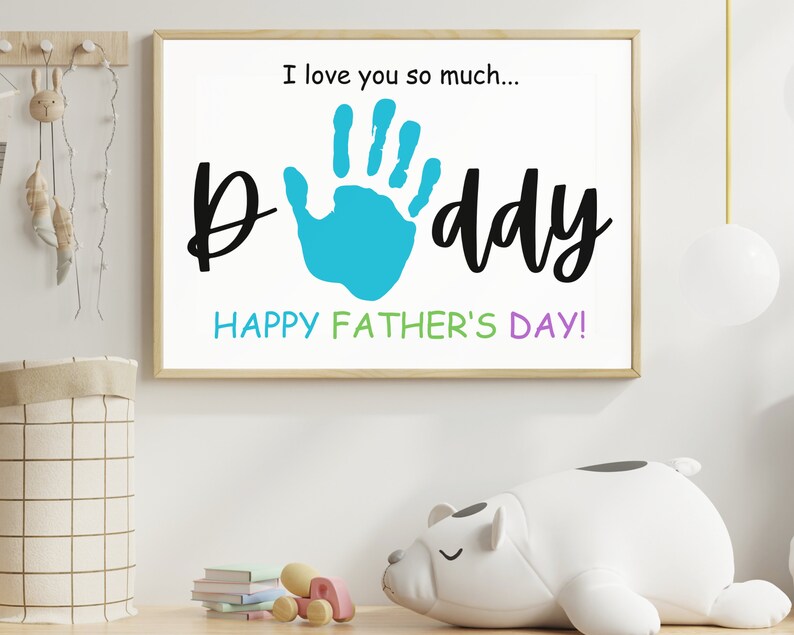 Fathers Day Handprint Art Craft, Happy Fathers Mothers Day Craft, 1st ...