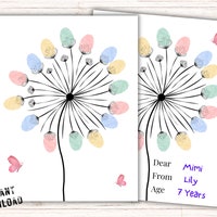 Mother's Day Craft for Kids, Dandelion Fingerprint Art, Mom Gift, I/we ...