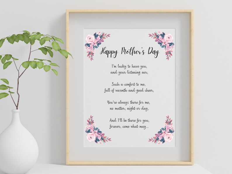 Mothers Day Poem Printable Poem for Mom UNFRAMED Printable - Etsy