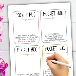 Pocket Hug Card Tag, Pocket Heart Poem Printable Token, DIY Packaging ...