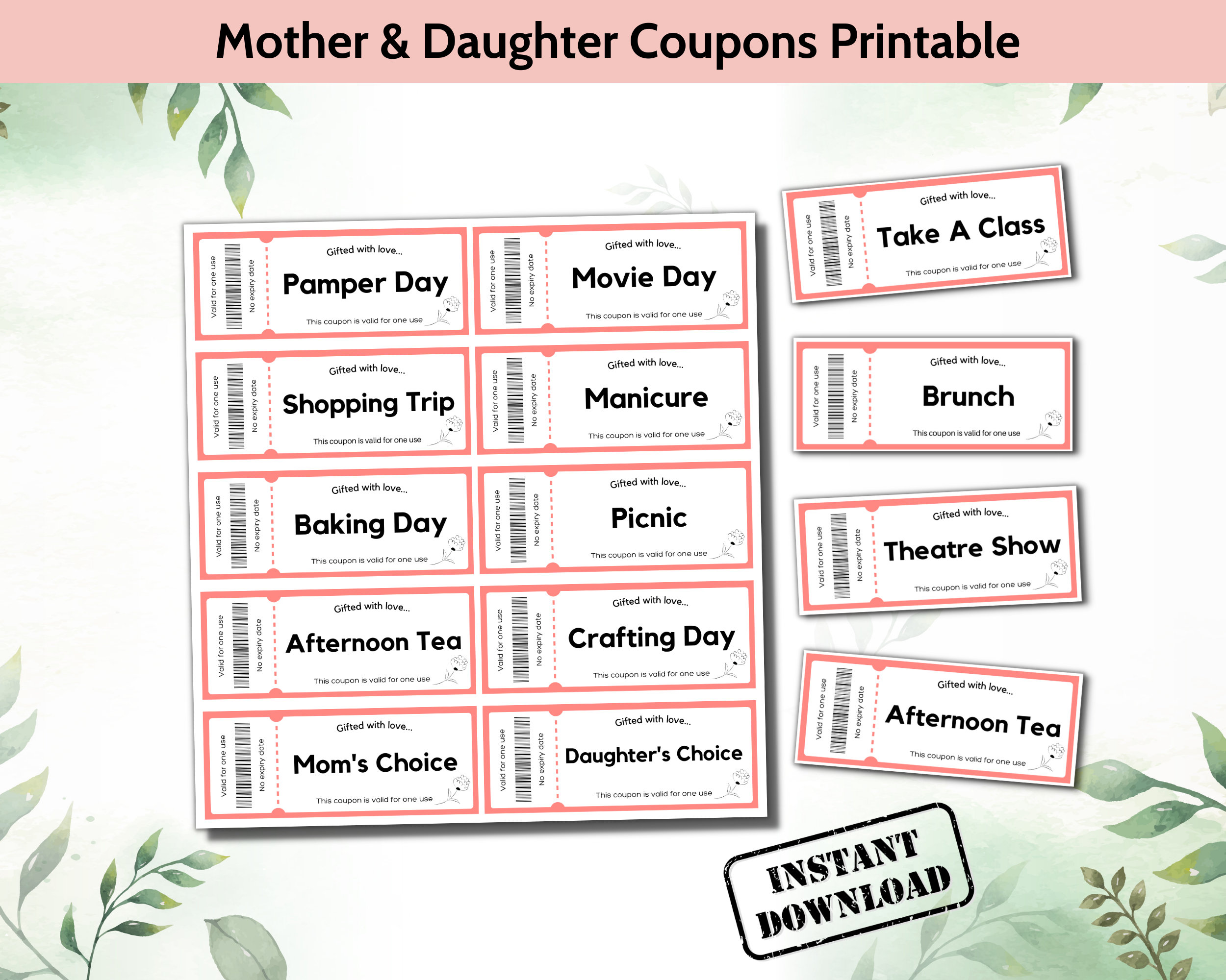 Coupon Book for Mom, Mother's Day Coupon Book Printable, Birthday ...