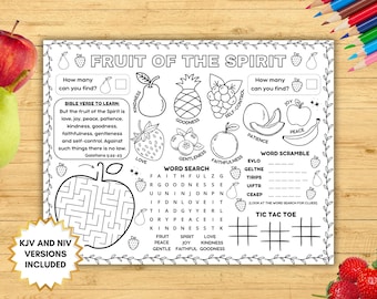 Fruit of the Spirit Coloring Sheet & Bible Lesson for Kids | Sunday ...