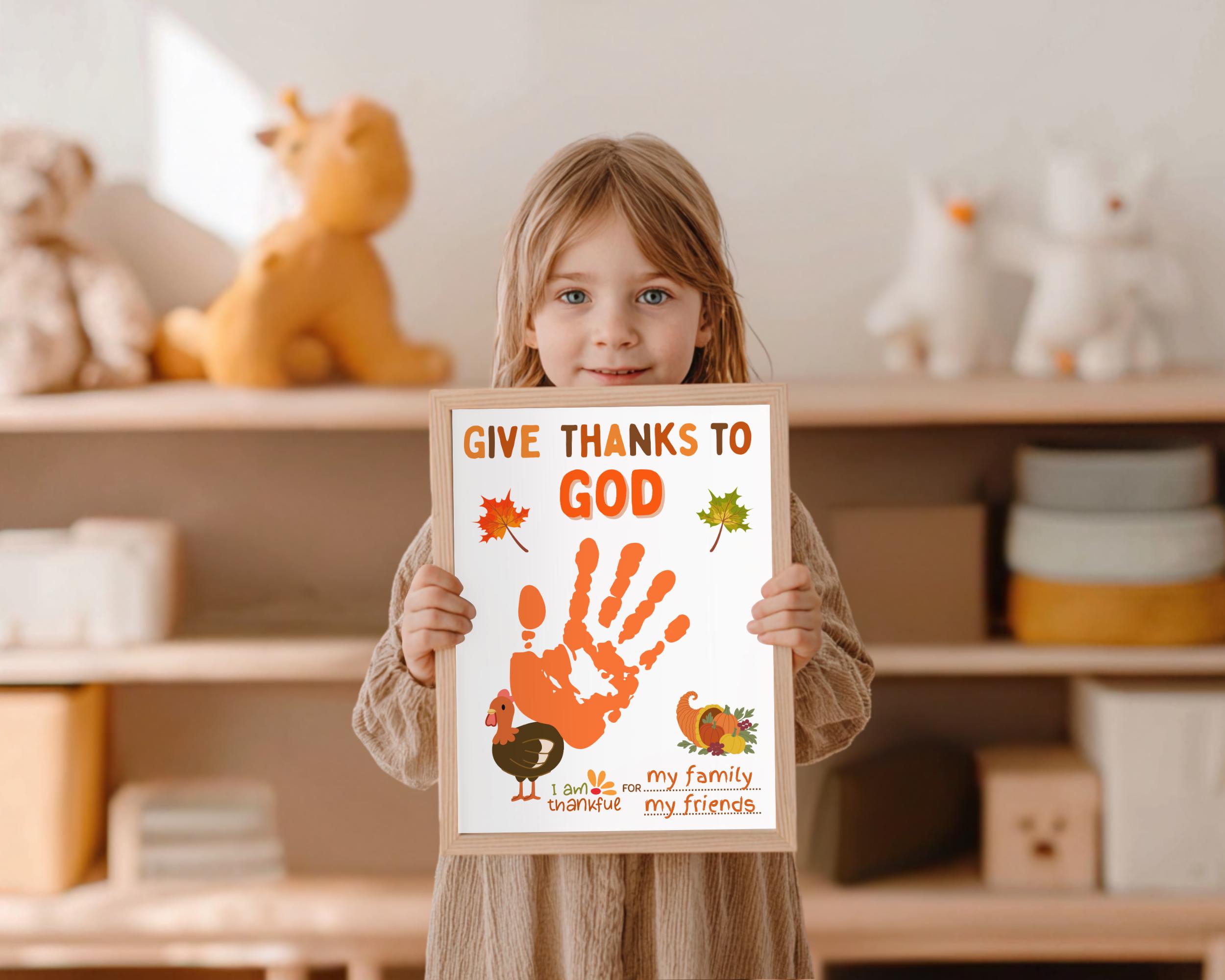 Thanksgiving Christian Handprint Craft, Thankful Turkey Fall Printable ...