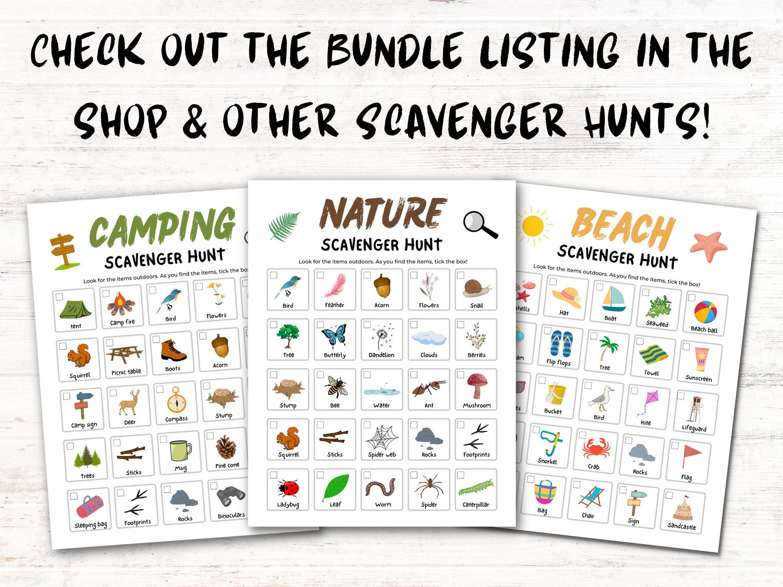 Beach Scavenger Hunt, Scavenger Hunt for Kids, Outdoor Treasure Hunt ...