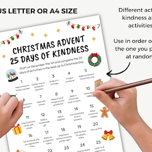 Christmas Countdown Advent Calendar, 25 Days of Christmas Activities ...