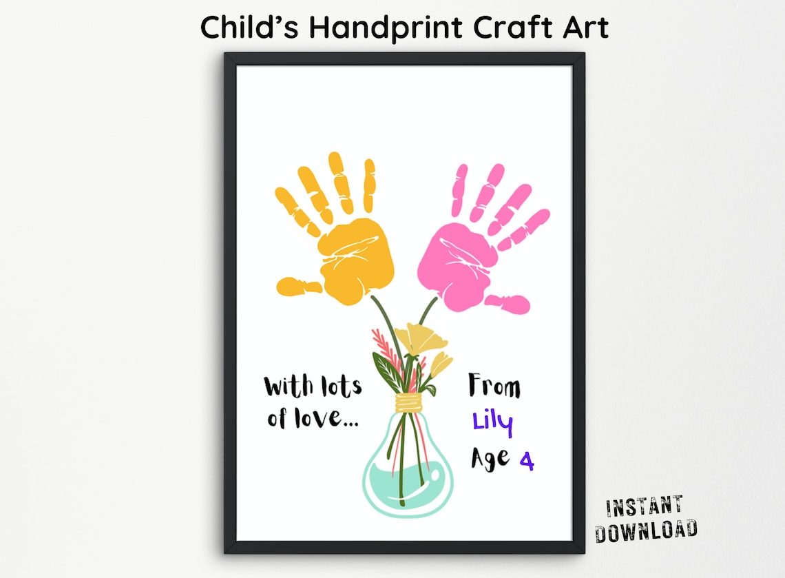 Baby Handprint Art, Child Handprint Craft, Toddler Keepsake Gift ...