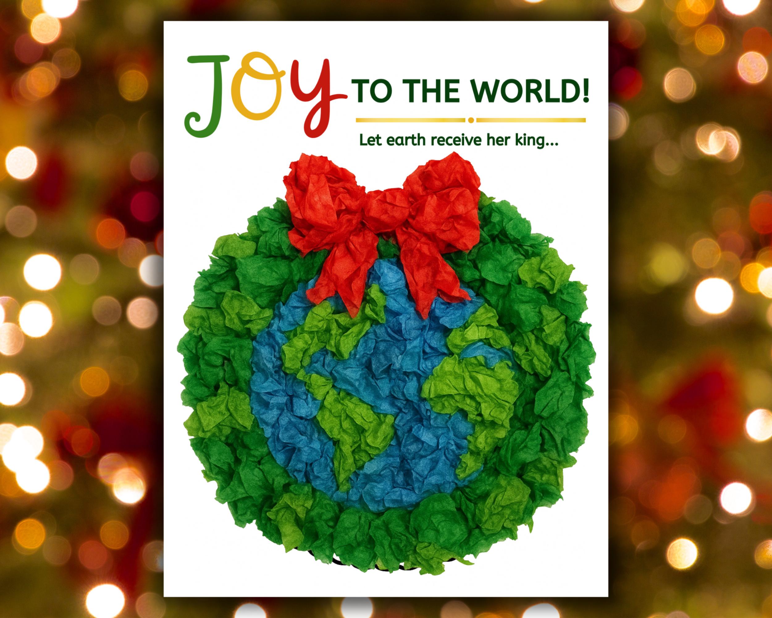 Christmas Tissue Paper Craft, Christian Sunday School Activity, Joy to ...