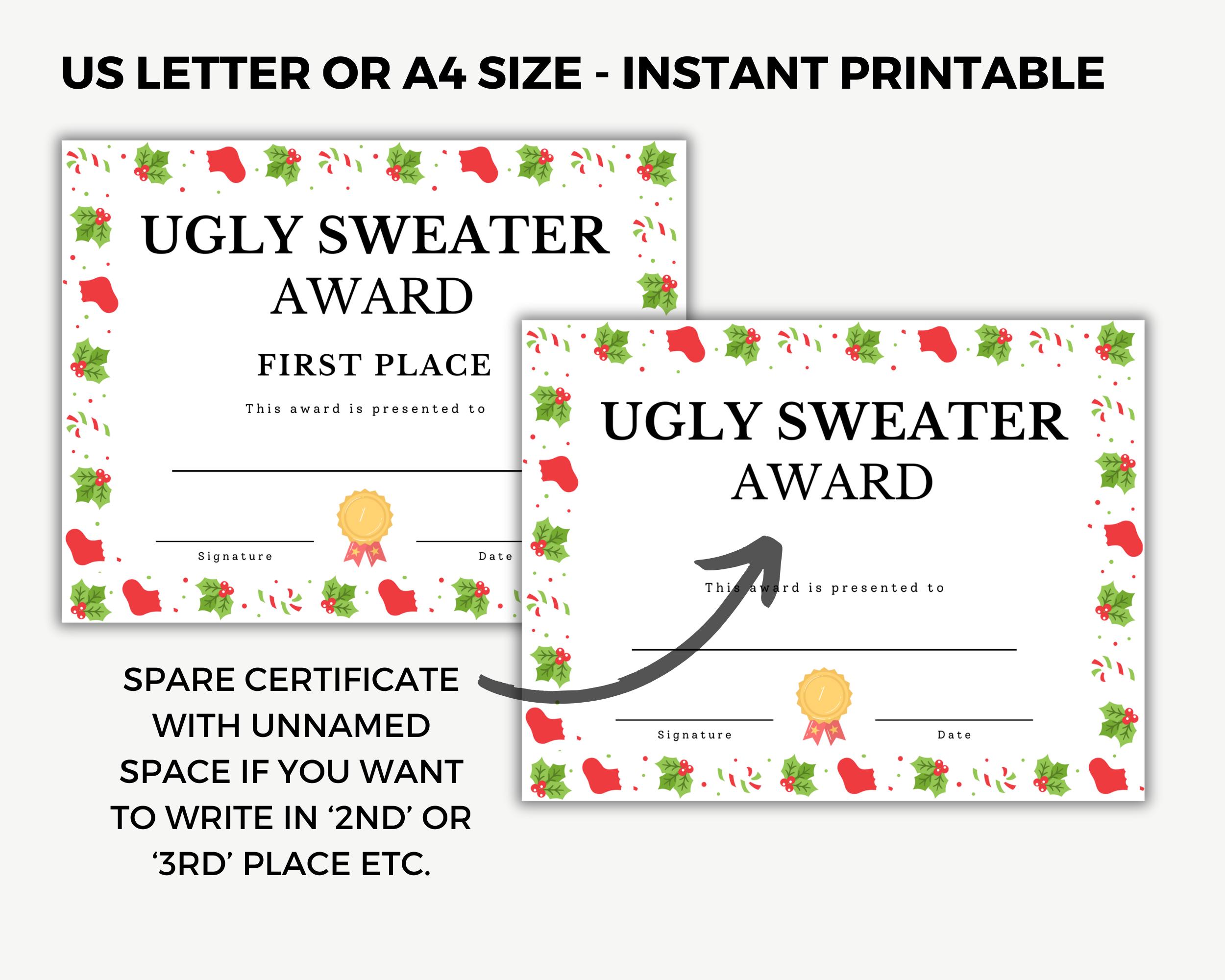 Ugly Sweater Contest Kit, Christmas Ugly Sweater Office Party, Best ...