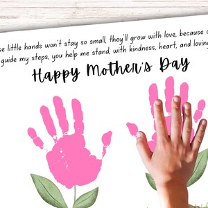 Mother's Day Handprint Craft, Happy Mothers Day Keepsake, Printable Mom ...