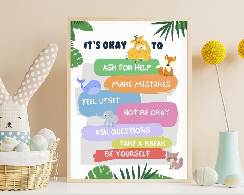 Calming Corner Poster, Children Classroom Calm Down Poster, Its OK Calm ...