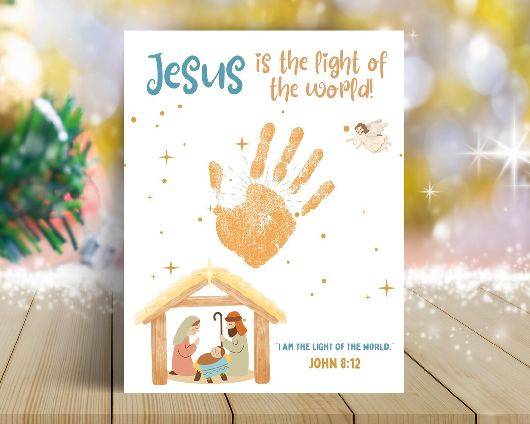 Christian Nativity Handprint Craft, Jesus Light Christmas Activity ...