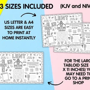 Lent Bible Activity Placemat, Lent Bible Activity Coloring Sheet ...
