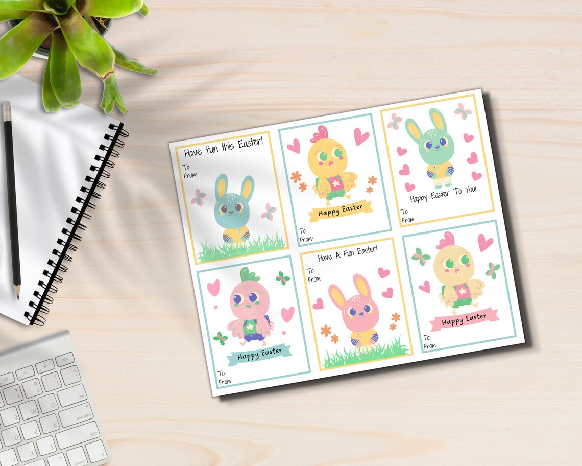 Happy Easter Classroom Cards Printables, School Kids Easter Card ...