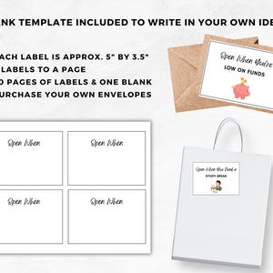 Open When Envelope Labels for College, 60 Open When Cards, Open When ...