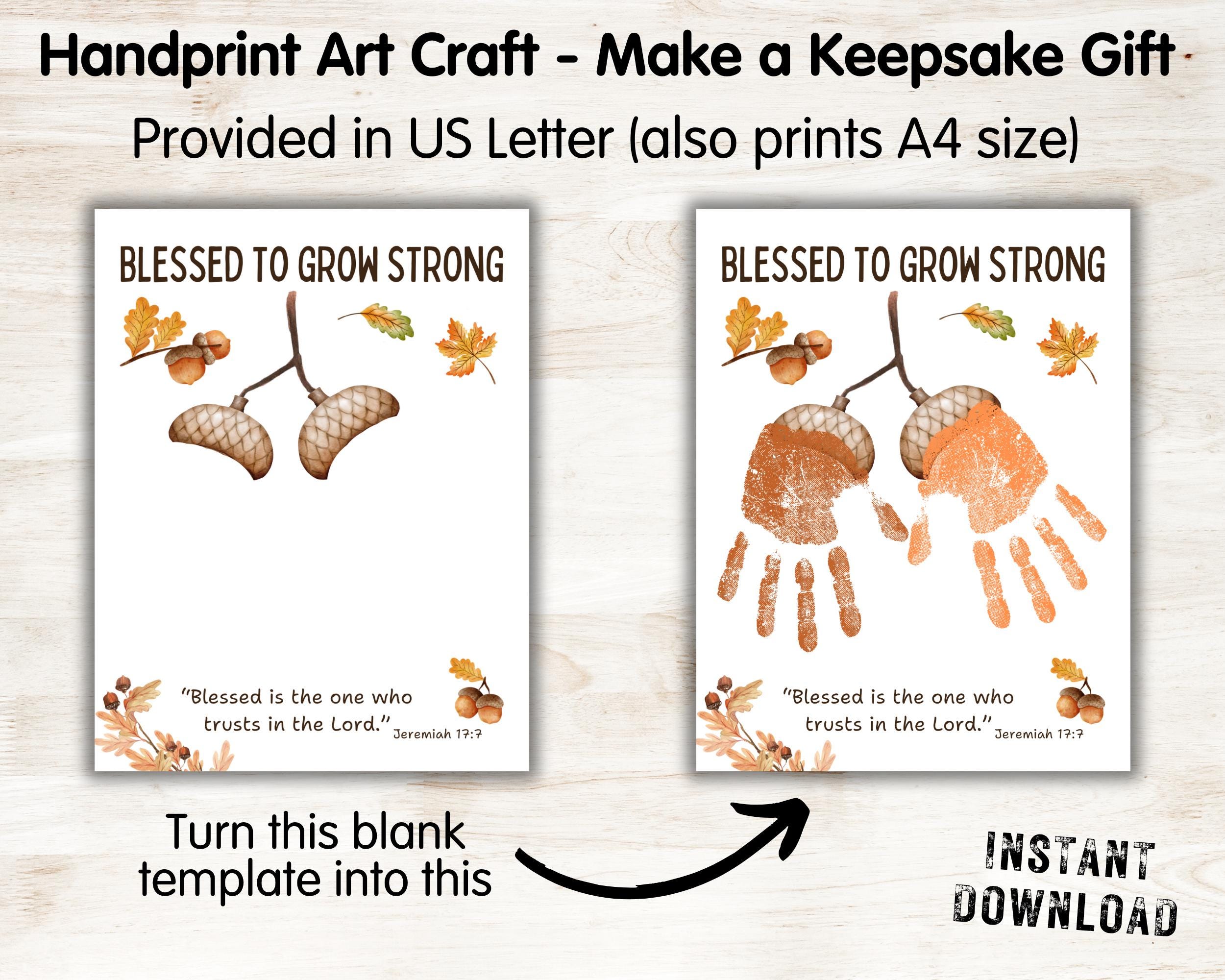 Fall Acorn Handprint Craft Printable, Christian Kids Activity, Sunday ...