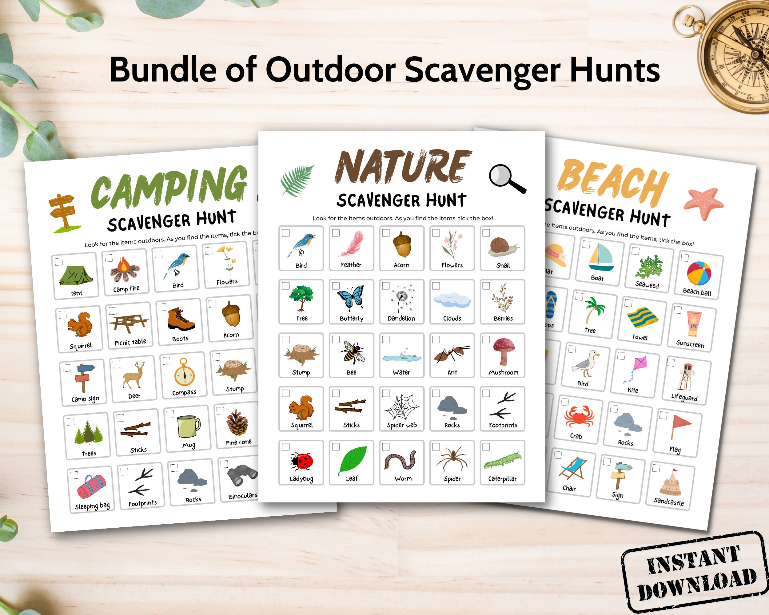 Scavenger Hunt Game Bundle for Kids, Scavenger Hunt for Kids, Outdoor ...