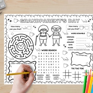 Happy Grandparents Day Activity Placemat Printable, Grandma Craft ...