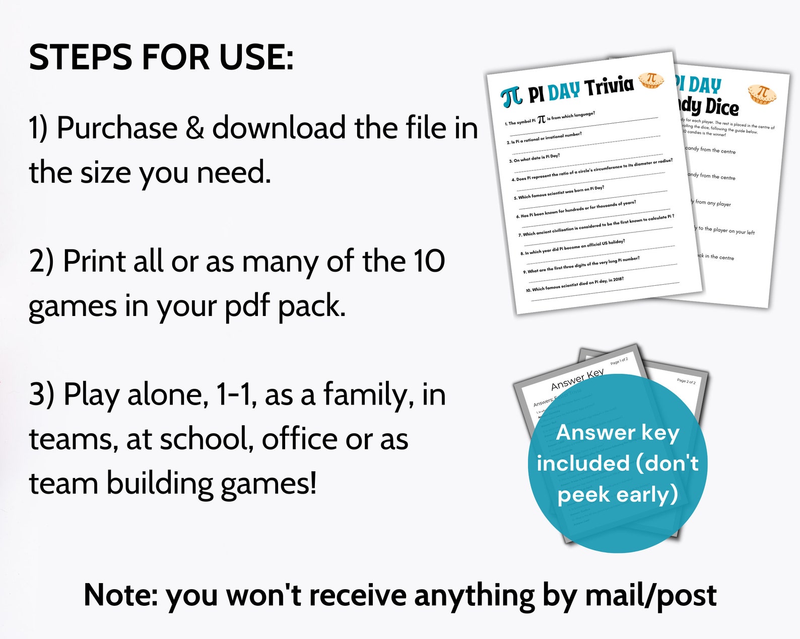 Pi Day Games Bundle Printable, Pi Day Party, Kids Pi Day Maths Games ...