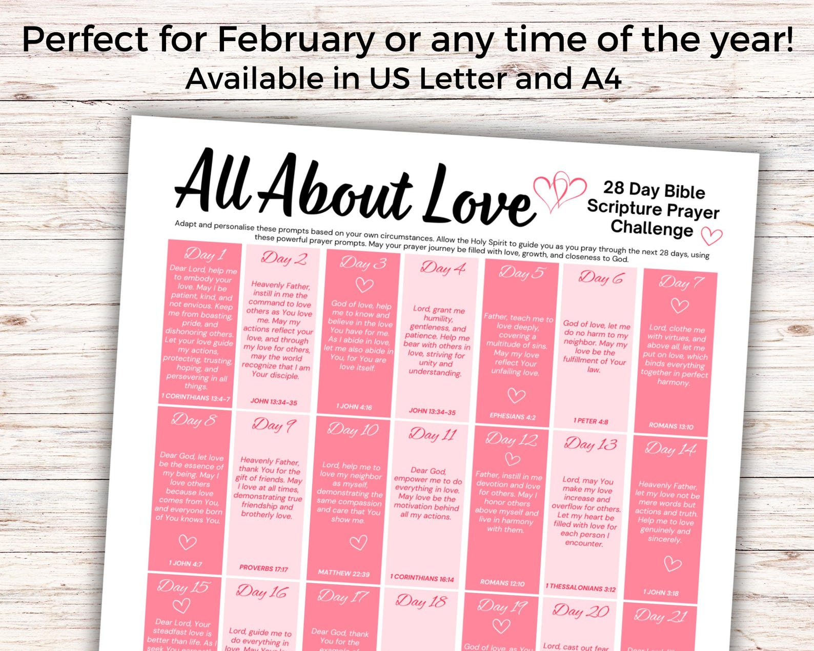 Bible Verse Scripture Prayer Challenge, 28 Days Prayer Scripture ...
