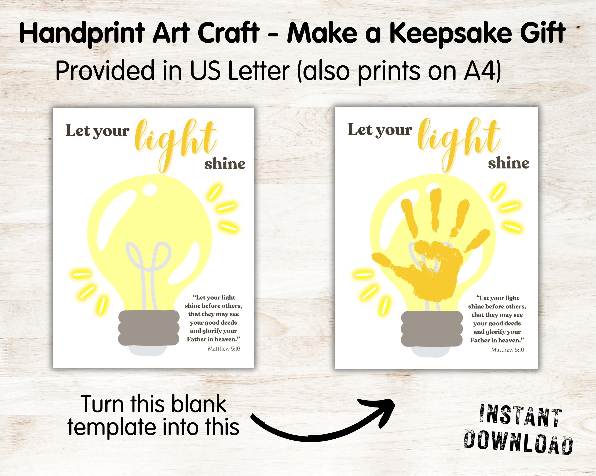 Let Your Light Shine Handprint Craft, Kids Halloween Art Activity ...