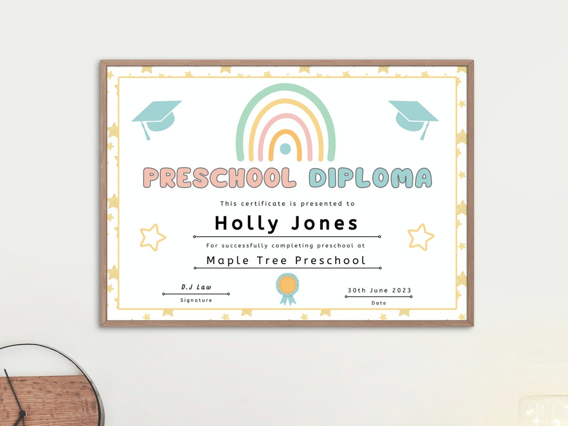Editable Preschool Diploma, Daycare Graduation, Preschool Graduation ...