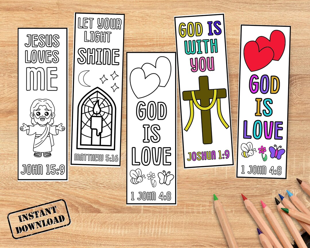 Bible Verse Coloring Bookmarks, Faith Scripture Study Activity, Kids ...