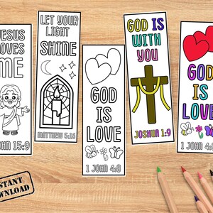 Bible Verse Coloring Bookmarks, Faith Scripture Study Activity, Kids ...