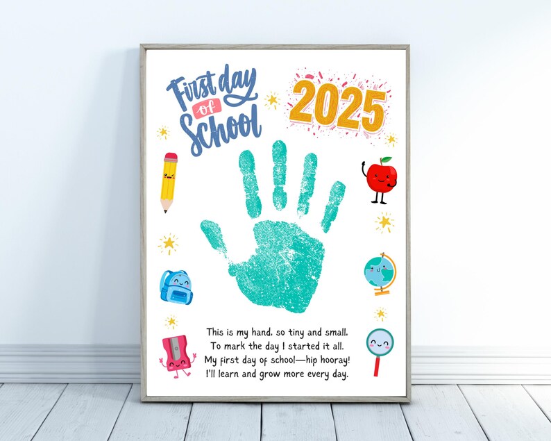 First Day of School Handprint Art, Back to School Poem Handprint ...