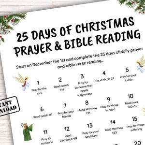 Christmas Countdown Calendar Prayer Activities for Kids, 25 Days of ...