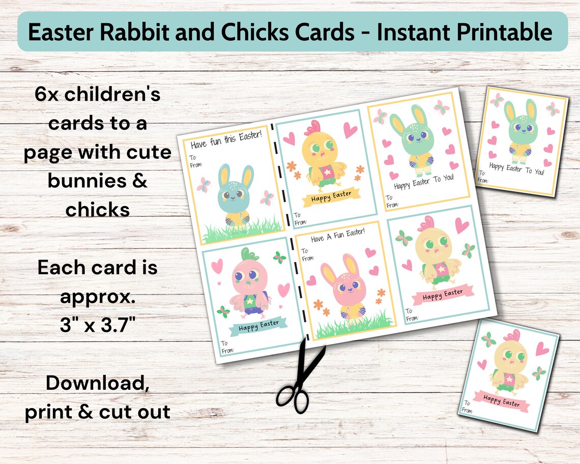 Happy Easter Classroom Cards Printables, School Kids Easter Card ...