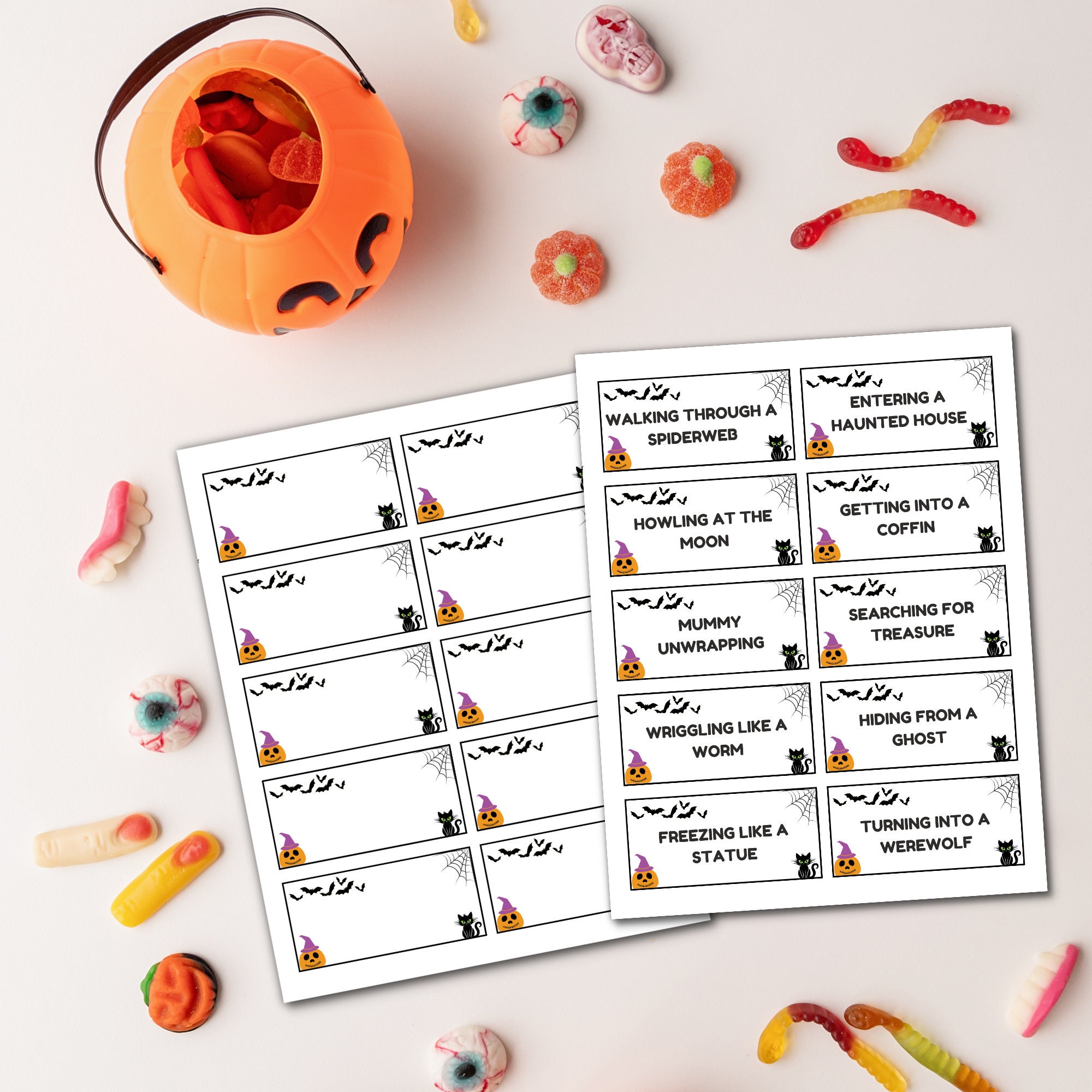 Halloween Charades Game, Halloween Party Game for Kids or Adult Teams ...