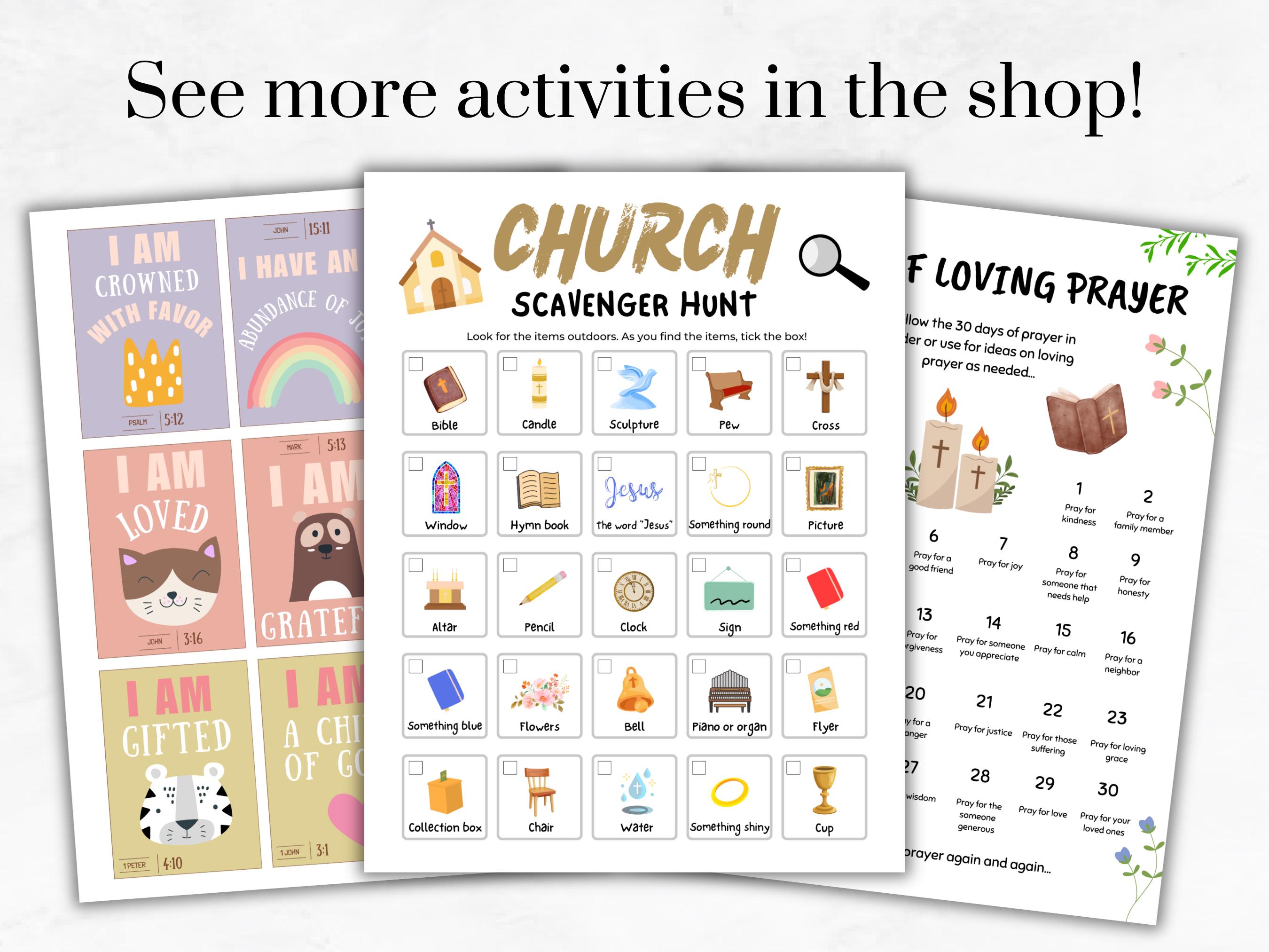 Church I Spy Game, Bible Count and Find Game, Kids Sunday School ...