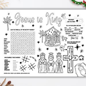 Nativity Activity Placemat Printable, Christian Birth of Jesus Craft ...