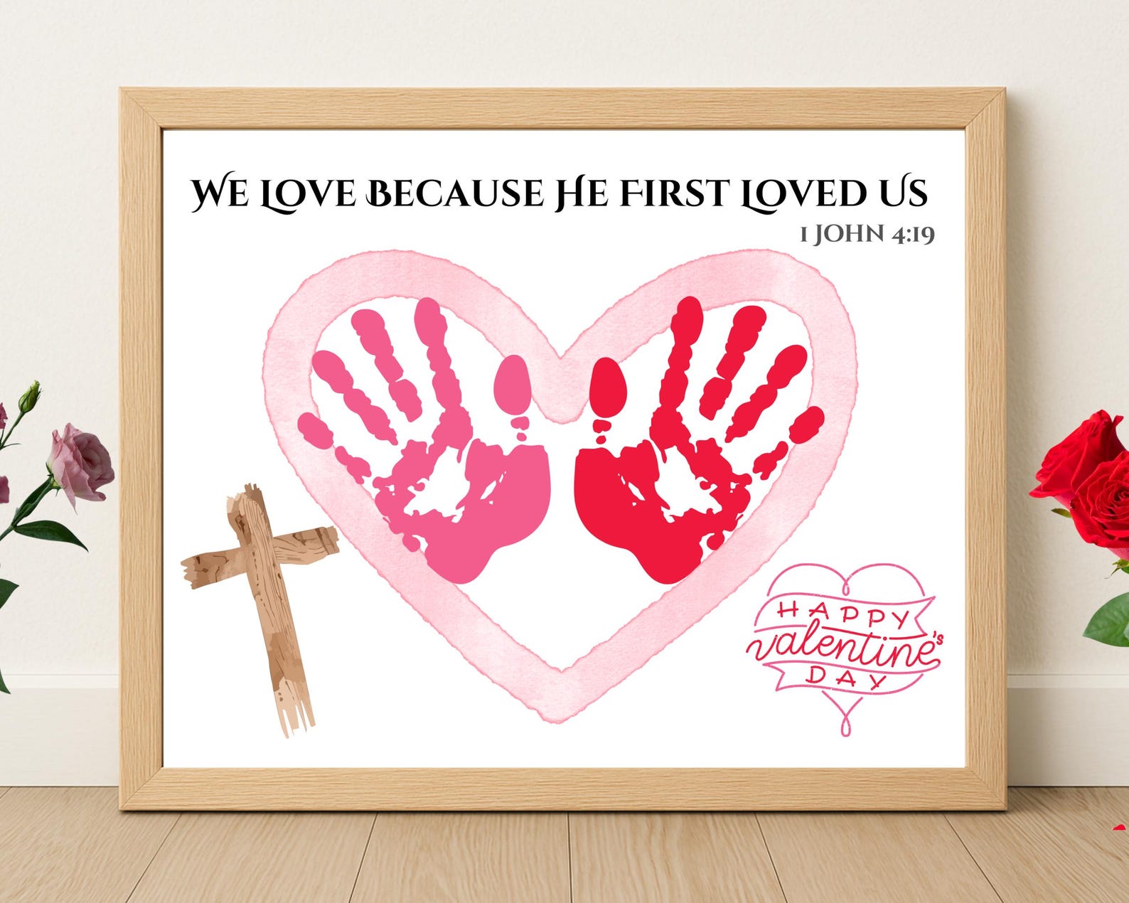 Christian Valentine Handprint Craft, Bible Heart Art Printable, Sunday ...