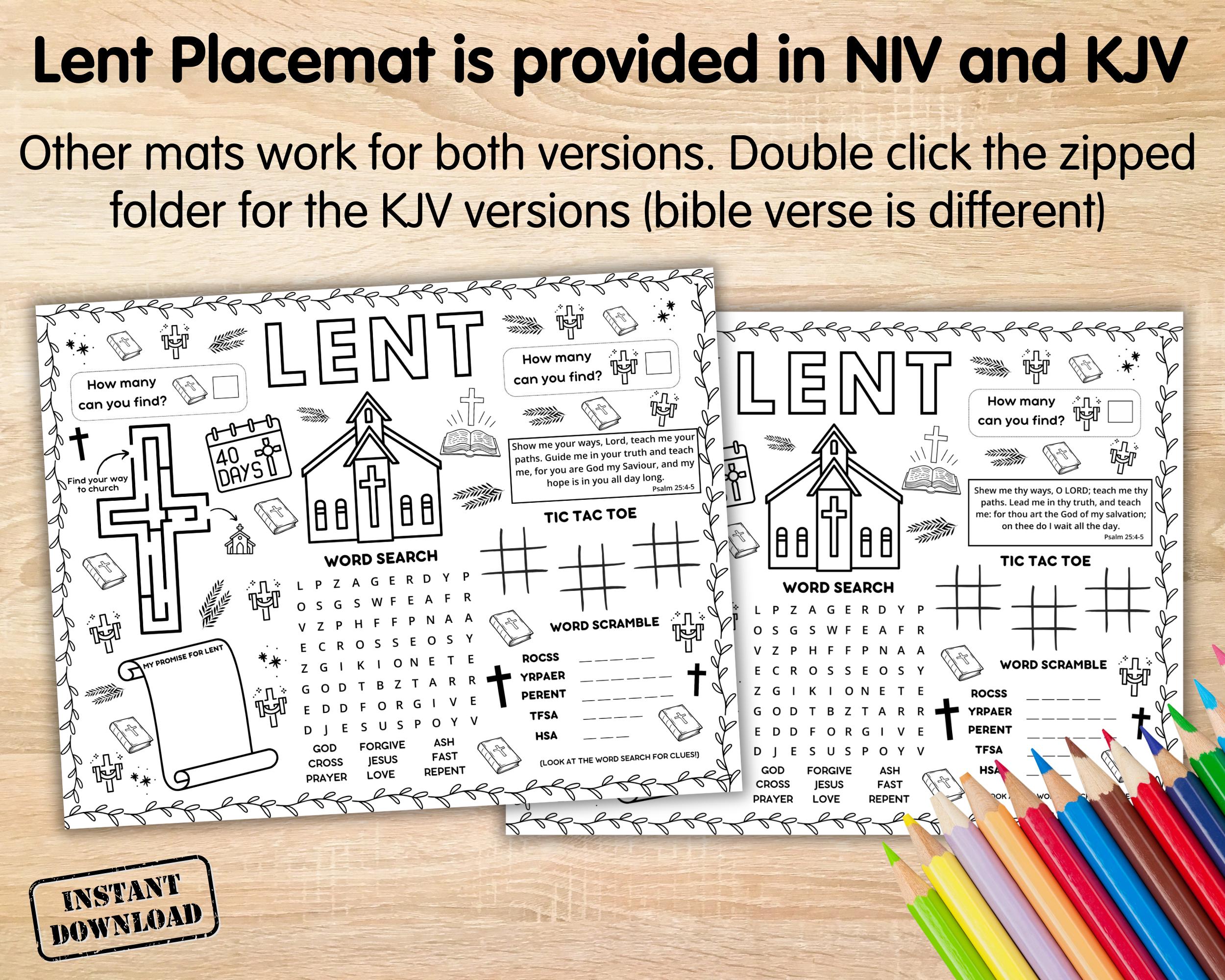 Holy Week Activity Placemat Bundle, Easter Story Coloring, Sunday ...