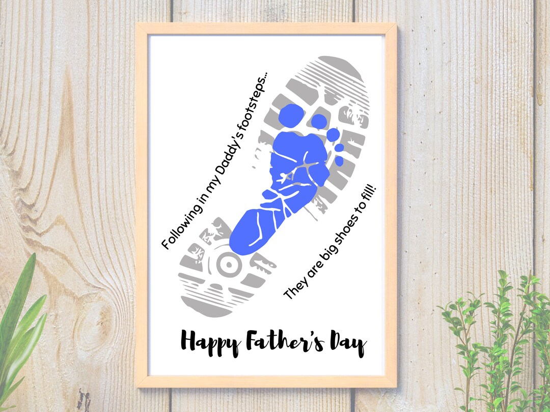 Father's Day Footprint Craft Printable, Fathers Day Footprint Art ...