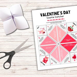 Valentines Day Cootie Catcher Game, Valentines Fortune Teller, Happy ...