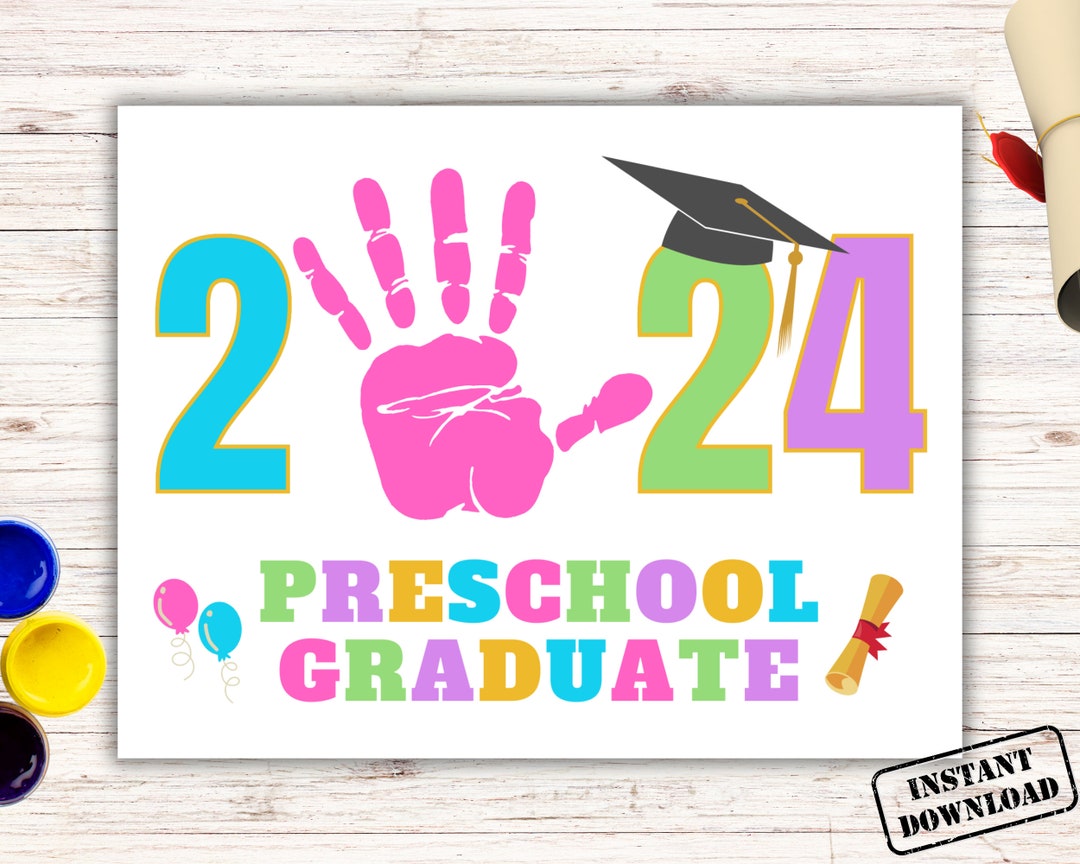 Preschool Graduation Handprint Craft Art Printable, Graduate Preschool ...