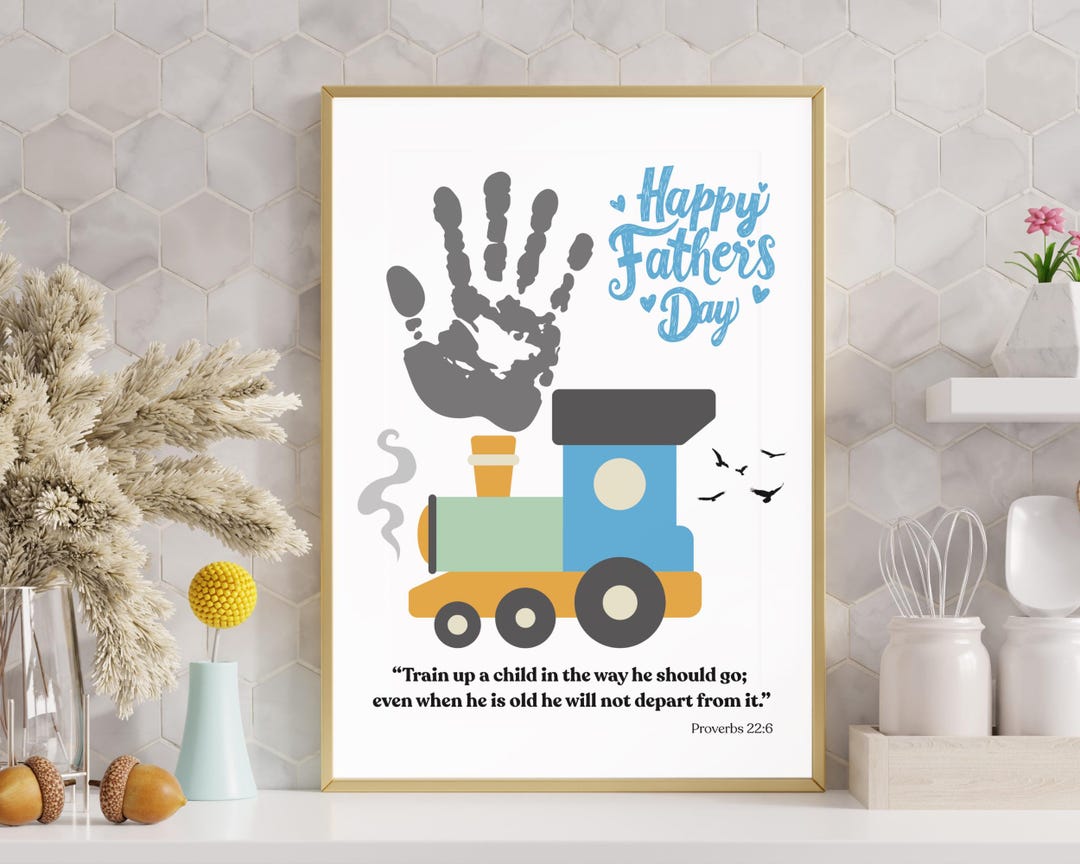Father's Day Bible Handprint Craft, Bible Verse Art for Dad, Kids ...
