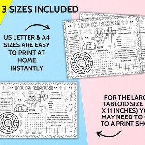 He is Risen Activity Placemat, Resurrection of Jesus Sunday School ...