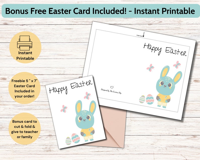 Happy Easter Classroom Cards Printables, School Kids Easter Card ...