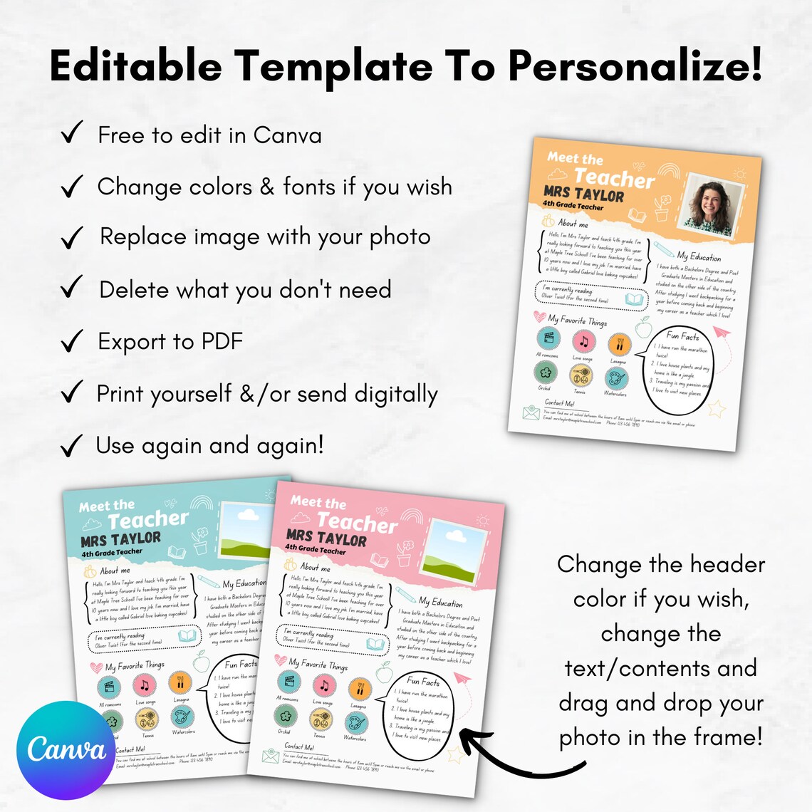 Meet the Teacher Editable Template, Back to School Flyer, Get to Know ...
